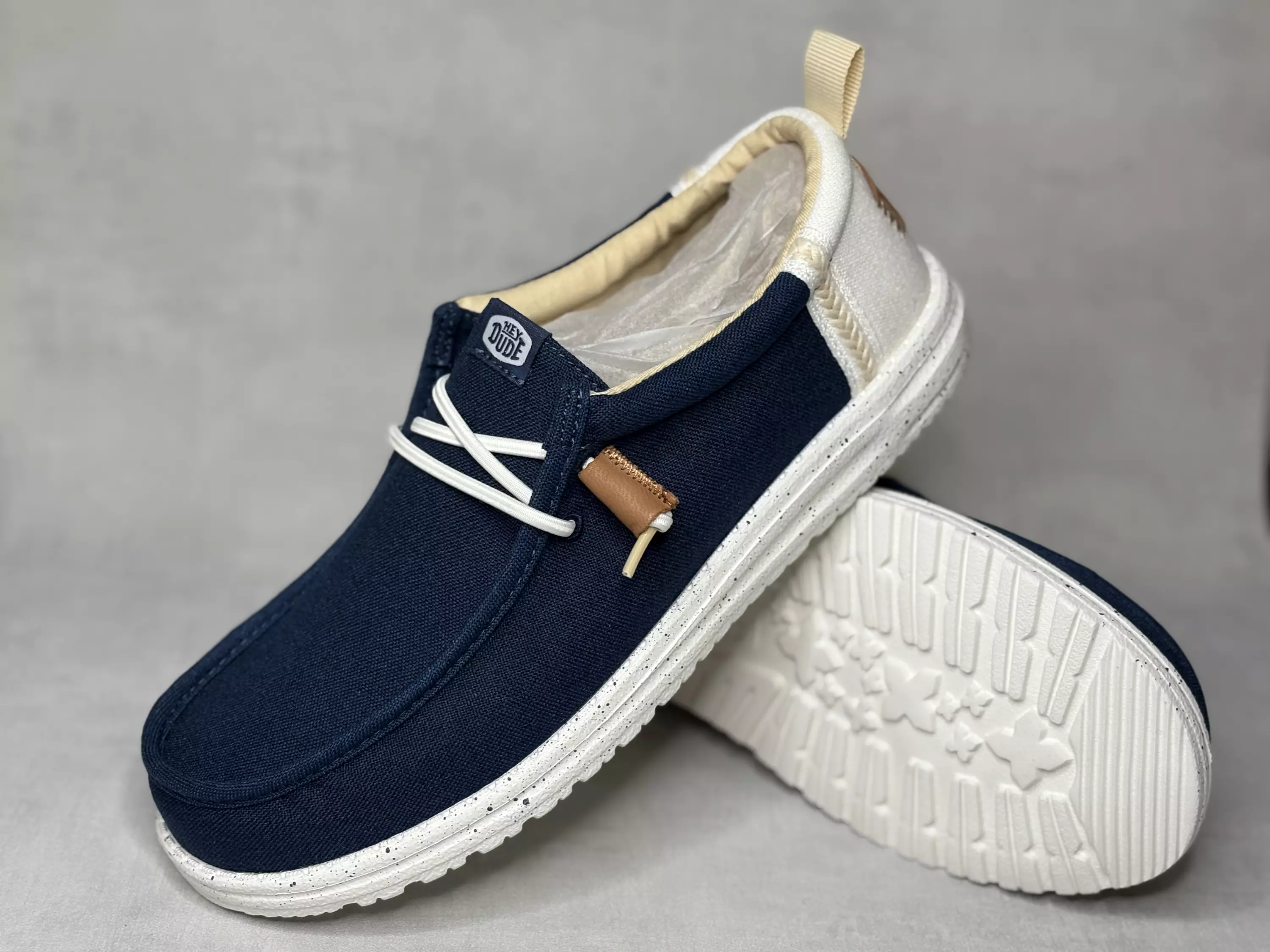 Hey Dude Wally Craft Linen Sininen kevyt kangastossu - Kenkämaailma ...